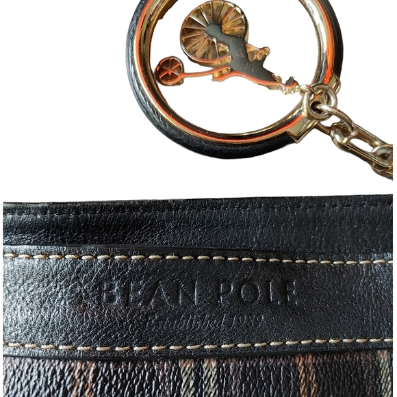 Bean Pole | Bags | Bean Pole Coated Canvas Leather Tartan Tote Bag ...